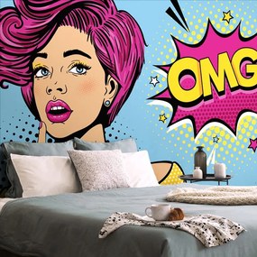 Samolepící tapeta dáma v pop art stylu - OMG!