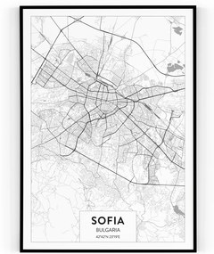 Plakát / Obraz Mapa Sofia Samolepící plátno A4 - 21 x 29,7 cm