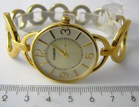 Foibos Dámské ocelové zlacené čitelné přehledné hodinky Foibos 45801 - pozlacené
