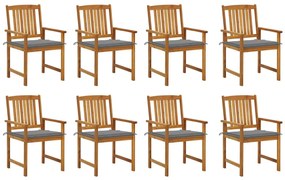 Zahradní židle s poduškami 8 ks masivní akáciové dřevo,  3078167