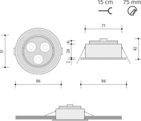 Podhledové LED svítidlo Panlux KVL-3S/AL studená bílá