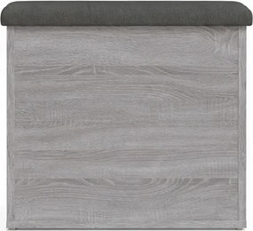 skříňka na boty, botník s polstrováním, lavice, sedací, police, dřevo/látka, 52x63x32 cm, šedá sonoma/šedá, Dekorino BS20260014
