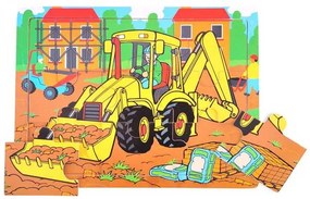Bigjigs Toys Dřevěné puzzle bagr 9 dílků