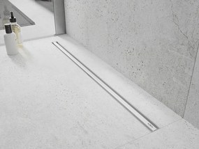 Mexen Flat nerezový sprchový žlab s rotačním 360° sifonem 60 cm, vzor SLIM, bílá, 1241060