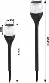BERGE 12x Solární LED Lampa Svítilna S Plamenem 65 cm Silná PREMIUM