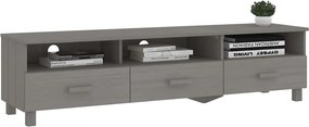 TV stolek HAMAR světle šedý 158 x 40 x 40 cm masivní borovice 340475