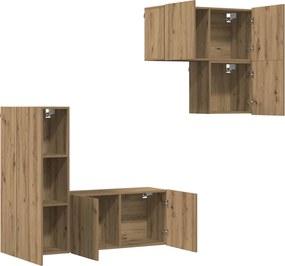 Televizní skříň 4 ks Artisanový dub Kompozitní dřevo 3402765
