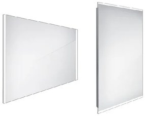 Nimco Zrcadla - Koupelnové podsvícené LED zrcadlo 900 x 700 mm, hranaté, aluminium ZP 11019