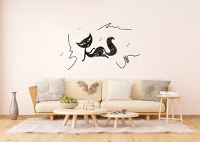 Samolepka na zeď Okouzlující Kočka s Popisy | 65 x 85 cm | DE0422