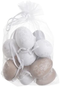 vajíčka v síťce (12 ks) - MIX šedá/bílá/hnědá