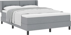 Postel s boxspringem s čelo Světle šedá 200 x 140 cm textil 3341104