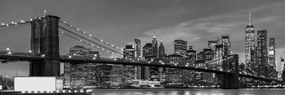 Obraz očarující most v Brooklynu v černobílém provedení Varianta: 120x40