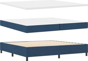 Postel s boxspringem s matrací s čelo Modrá 200 x 200 cm textil 3344176
