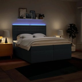 Box spring postel s matrací modrá 200x200 cm textil 3292915