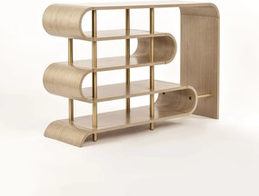 Designový konzolový stolek Stilig ST962 122 cm béžový/zlatý
