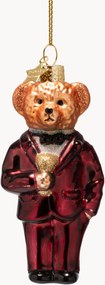 Ručně foukaná vánoční ozdoba Bear In Clothes