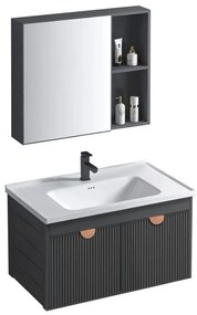 Rea Mario, sada koupelnového nábytku s umyvadlem 60cm, šedá matná, REA-M0006
