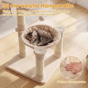 Costway 64 cm Škrabací sloupek Sledovací místo Houpací síť Sisal