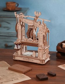 Hračka Robotime 3D dřevěné mechanické puzzle Tiskařský lis