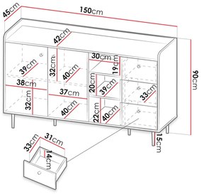 Kombinovaná komoda MARIKO - brandy castello