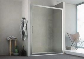 FORTE Sprchové dveře oxi.SLIDE N1FS BARVA rámu - Černá, Rozměr A - 110 cm, Výplň - Fasciato bezpečnostní sklo - 6 mm BSLX201292S01