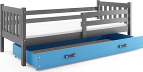 Falco Dětská postel Carlo 80x190 s úložným prostorem, grafit/modrá