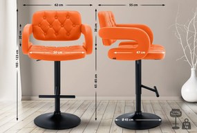 Barová židle Dublin černá konstrukce – oranžová