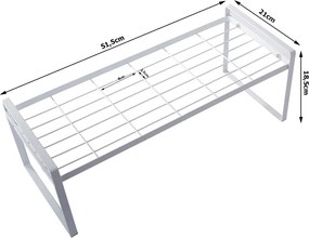Verk Group Kovová police jednopatrový kuchyňský organizér stojan bílý do kuchyně