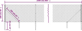 Drátěné pletivo s kotevními hroty zelené 1 x 25 m 153929