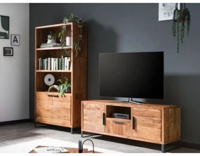 furniture-nabytek.cz - Masivní nástěnná jednotka Sidora z akácie, lakovaná, hnědá