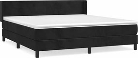 Box spring postel s matrací černá 160x200 cm samet 3130849