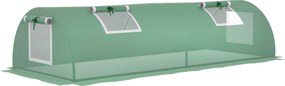 Zahradní skleník Outsunny s rolovacím oknem, zimní ocelová konstrukce, voděodolný skleník pro balkon, rajčatový skleník s UV ochranou 200x80x45cm | Ao
