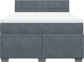 Box spring postel s matrací tmavě šedý 140 x 190 cm samet 3288607