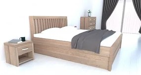 Dřevěná postel z masivu Postelia BELNA Buk s úložným prostorem 180x200cm - bukové dvoulůžko o šíři masivu 4 cm