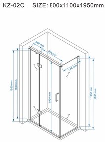 BPS-koupelny Obdélníkový sprchový kout HYD-OK02C 110x80 bílá/transparent - bez vaničky