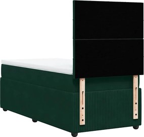 Box spring postel s matrací tmavě zelená 90x190 cm samet 3292217