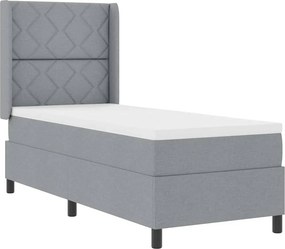 Postel s boxspringem s polštářem Světle šedá 200 x 80 cm textil 3341672