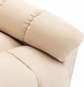 Masážní polohovací křeslo krémové textil 321419