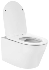 Gamma Mut-301, závěsná WC mísa Tornado/Rimless 520x365x360 mm + SLIM toaletní sedátko, bílá lesklá, GMA-MUT-301