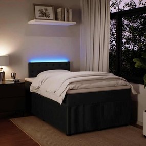 Box spring postel s matrací černá 120 x 190 cm samet 3290000