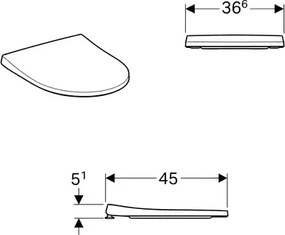 Geberit WC sedátko Softclose bílé / WC sedátko / Duroplast / Antibakte