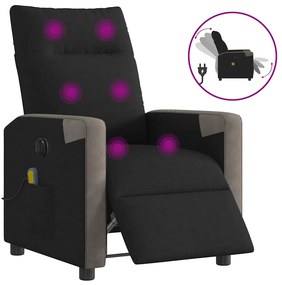 Elektrické masážní polohovací křeslo černé textil 3324087