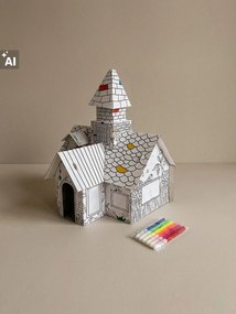 Sinsay - DIY sada na sestavení a vybarvení domečku - vícebarevná