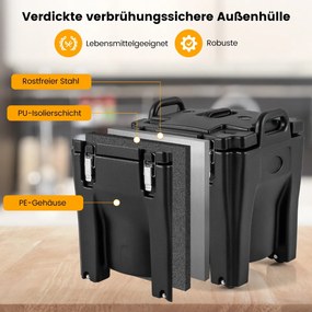 Costway 30 L Cool Box Izolovaný box s kolečky s brzdami Stohovatelný termobox