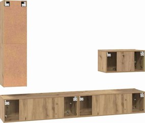 vidaXL 4dílný set TV skříněk kompozitní dřevo [3393329] Barva: dub sonoma