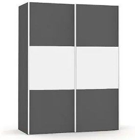 Vysoká šatní skřín REA Houston up 1 - graphite, střední výplň dveří v barvě skříně
