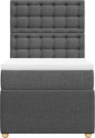 Box spring postel s matrací tmavě šedá 90x200 cm textil 3291954