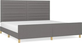 Rám postele bez matrace tmavě šedý 200 x 200 cm textil 3125163