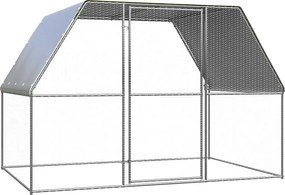 vidaXL Klec pro kuřata stříbrná a šedá 3 x 2 x 2 m pozinkovaná ocel [155889]