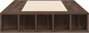 Rám postele hnědý dub 90 x 200 cm kompozitní dřevo 3280523